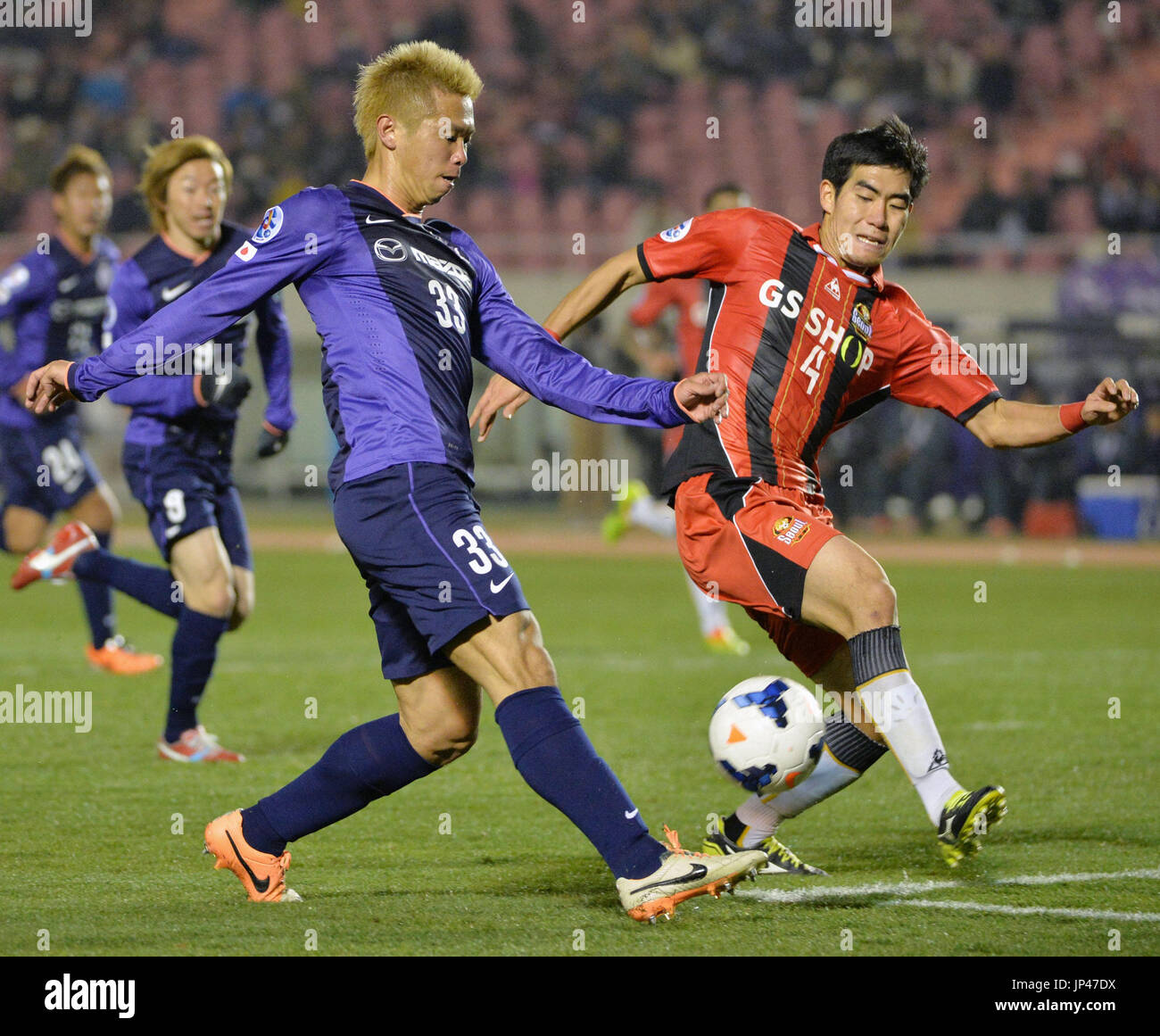 HIROSHIMA, Japan - Tsukasa Shiotani of Japan's Sanfrecce Hiroshima (33 ...