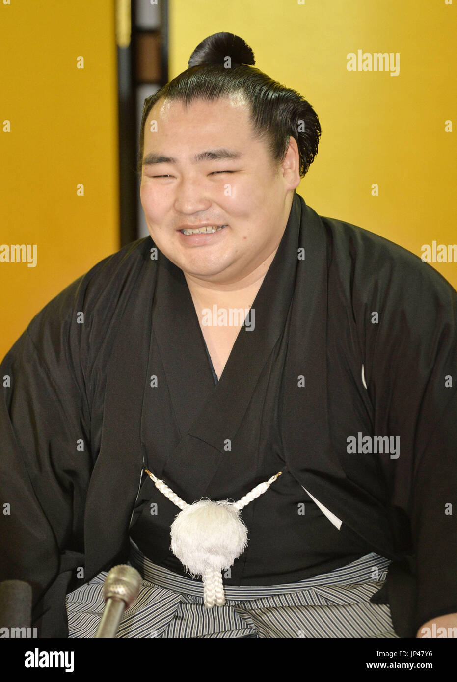 OSAKA, Japan - Mongolian-born Kakuryu holds a press conference after a ...