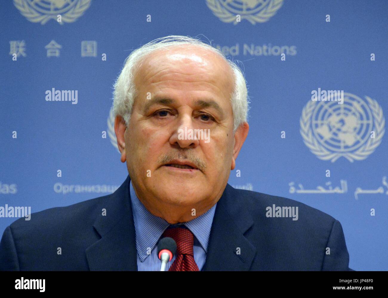 NEW YORK, United States - Riyad Mansour, the Palestinian ambassador to ...