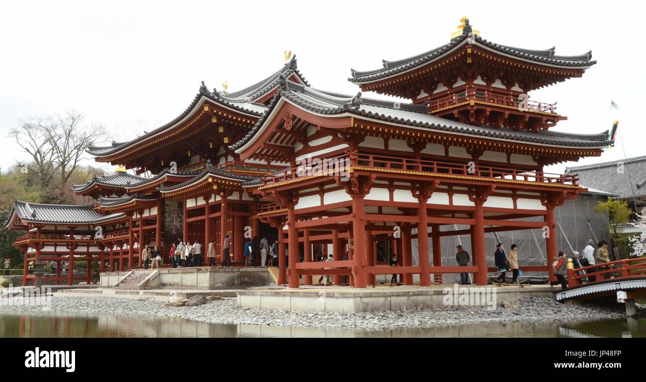 KYOTO, Japan - Photo shows World Heritage site Byodoin temple's Phoenix ...