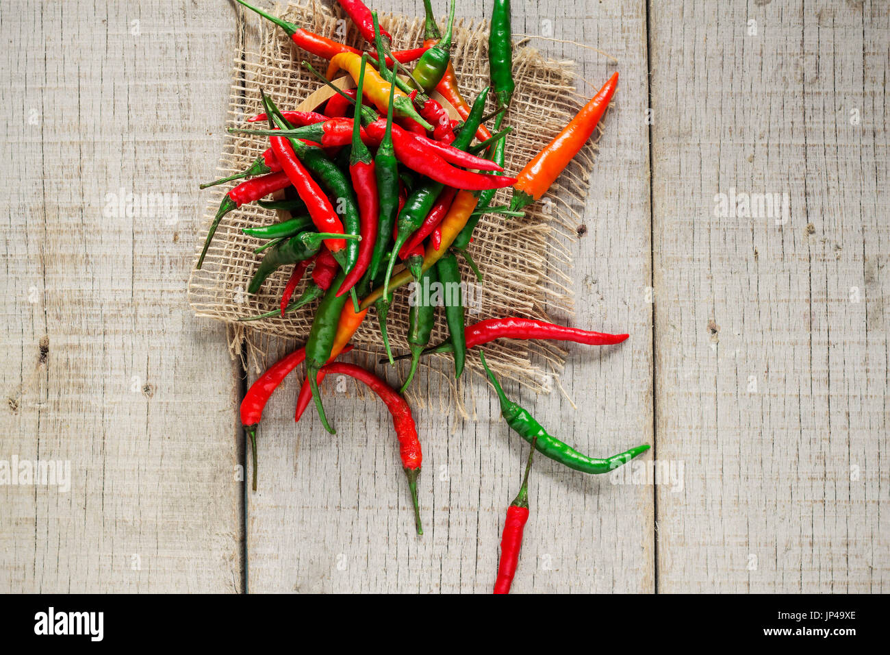 Fresh chilli in a bowl on the old wooden floor Stock Photo - Alamy