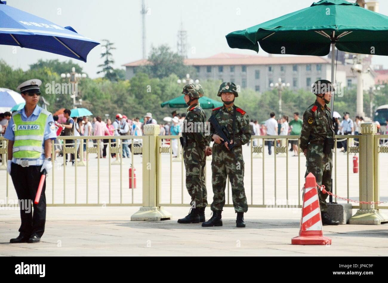 BEIJING, China - Officers of China's Armed Police Force keep guard in ...