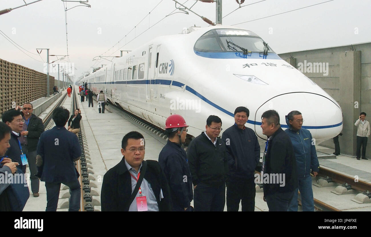 BEIJING, China - A high-speed railway under development is shown to the ...
