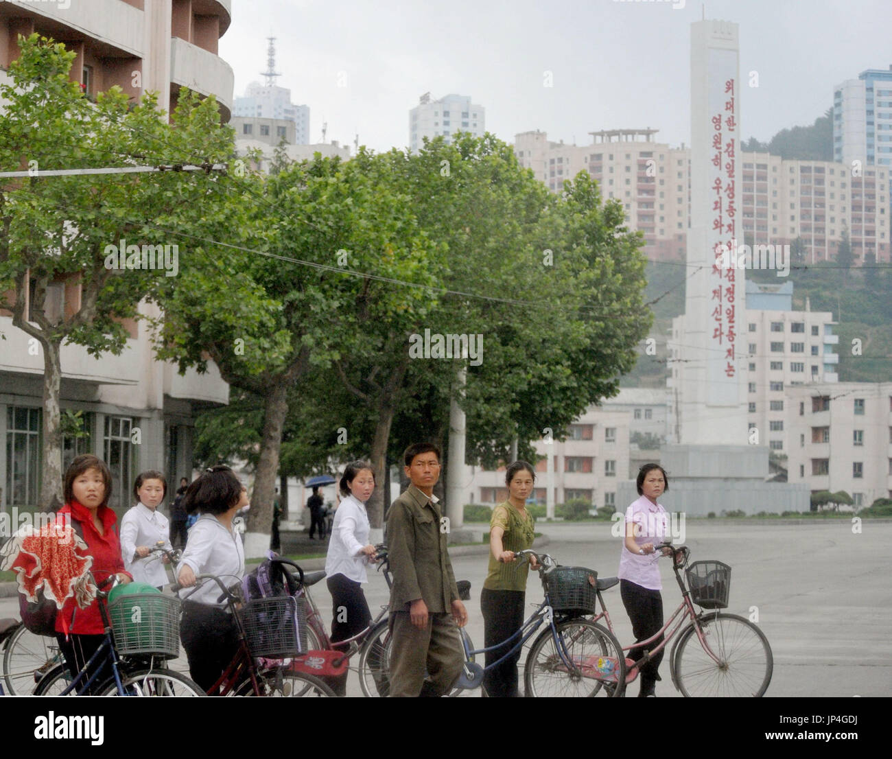 PYONGYANG, North Korea - A street view of Wonsan, western North Korea ...