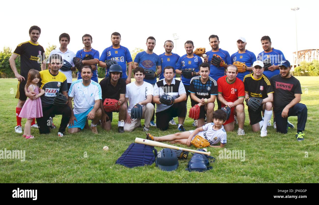 ARBIL, Iraq - Members of a fledgling Kurdish baseball team pose for a ...