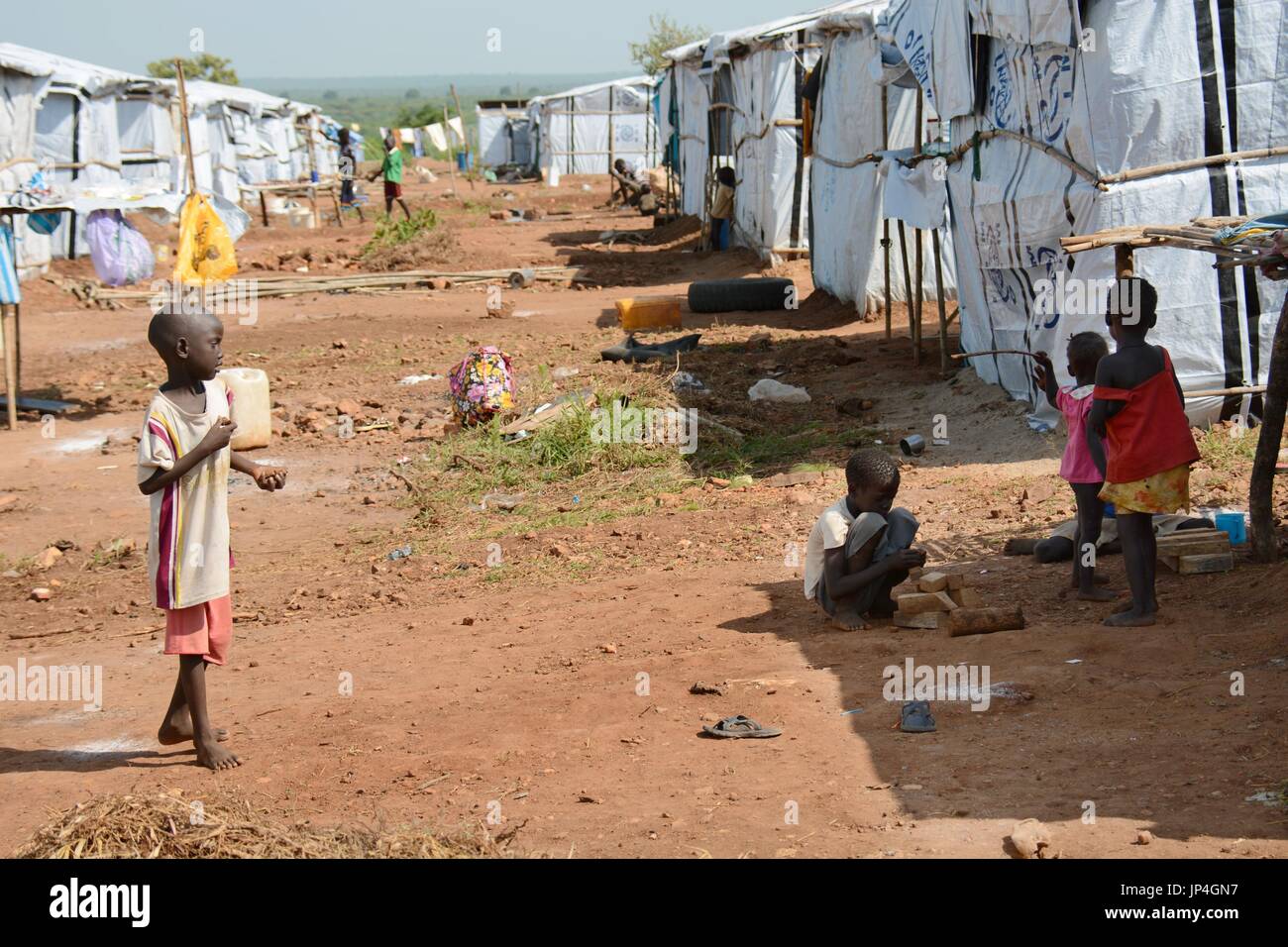 JUBA, South Sudan - Children play at a refugee camp located on the ...