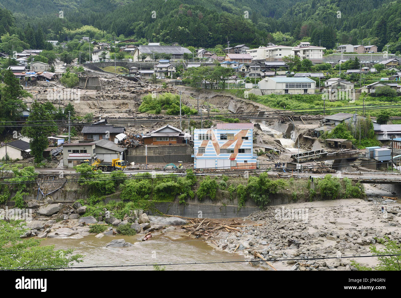NAGISO, Japan - Photo taken on July 10, 2014, shows the town of Nagiso ...