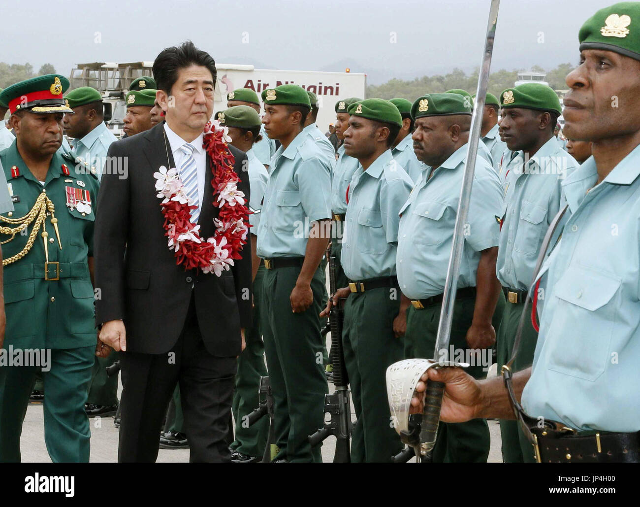 PORT MORESBY, Papua New Guinea - Japanese Prime Minister Shinzo Abe ...