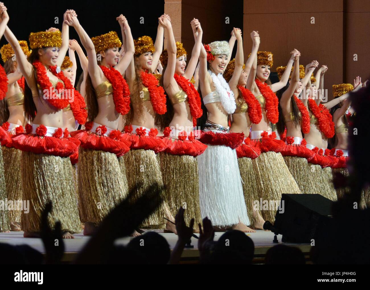 TOKYO, Japan - The hula girl dancing team of Spa Resort Hawaiians from ...