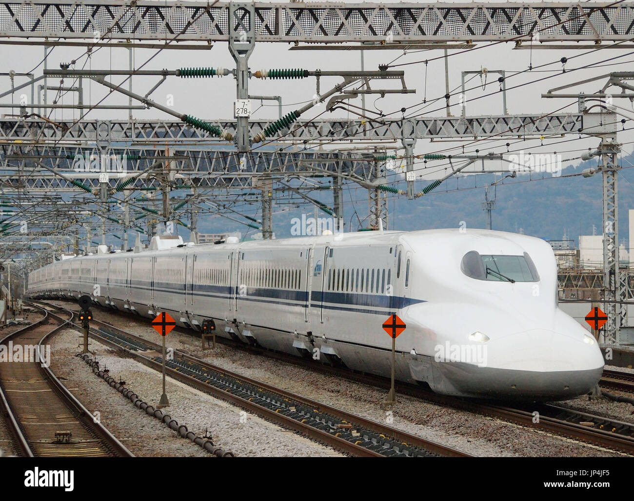 TOKYO, Japan - January 2012 photo shows a Japanese Shinkansen train ...