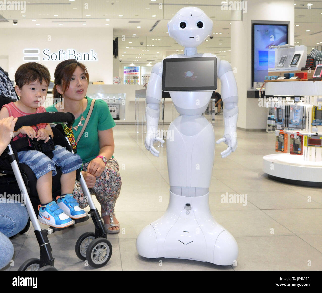 OSAKA, Japan - Photo shows "Pepper," a humanoid robot that can ...