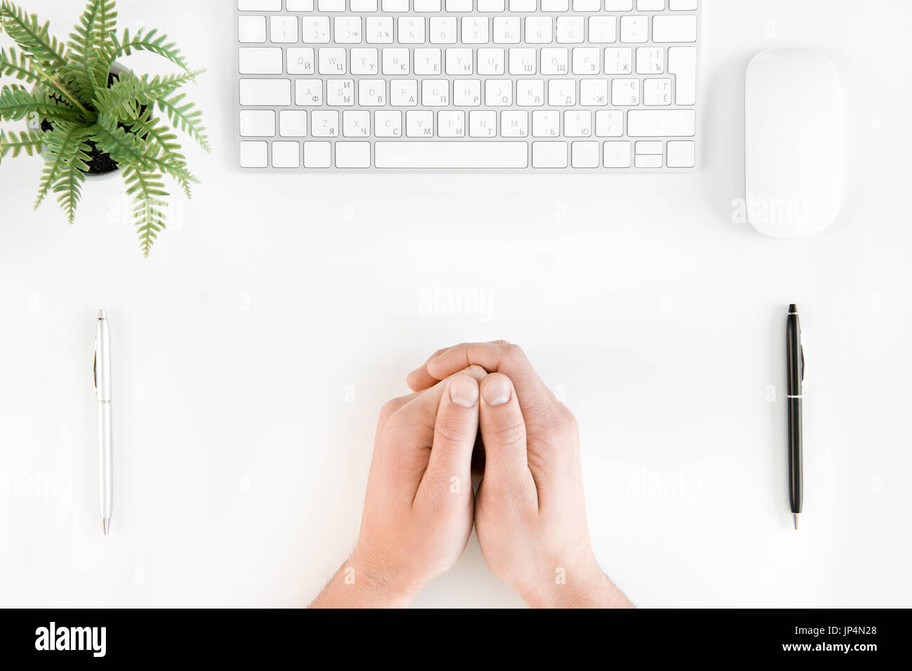 White wireless keyboard top hi-res stock photography and images - Alamy
