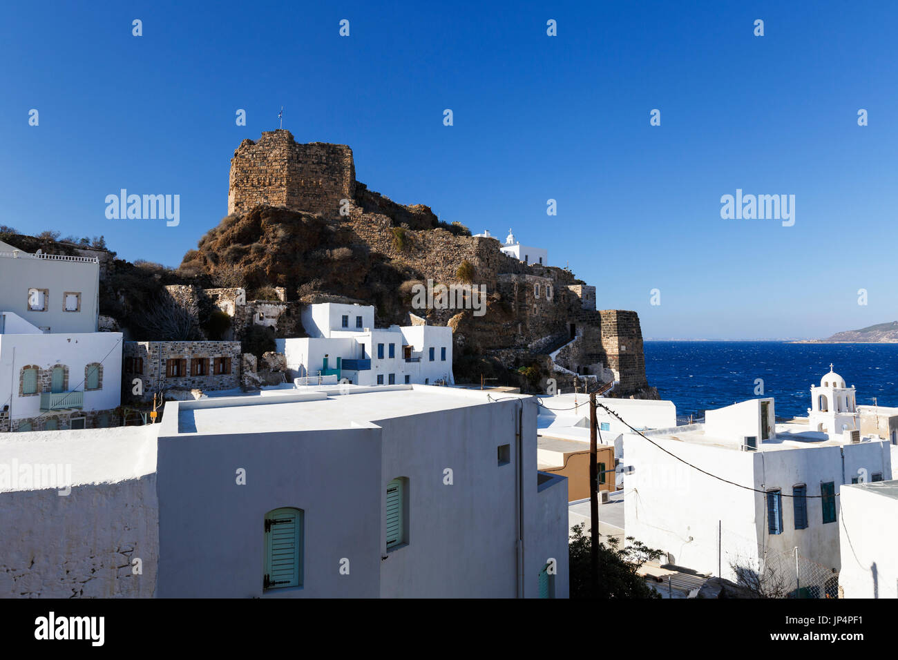 Castle in Mandraki village on Nisyros island in Dodecanese island group ...