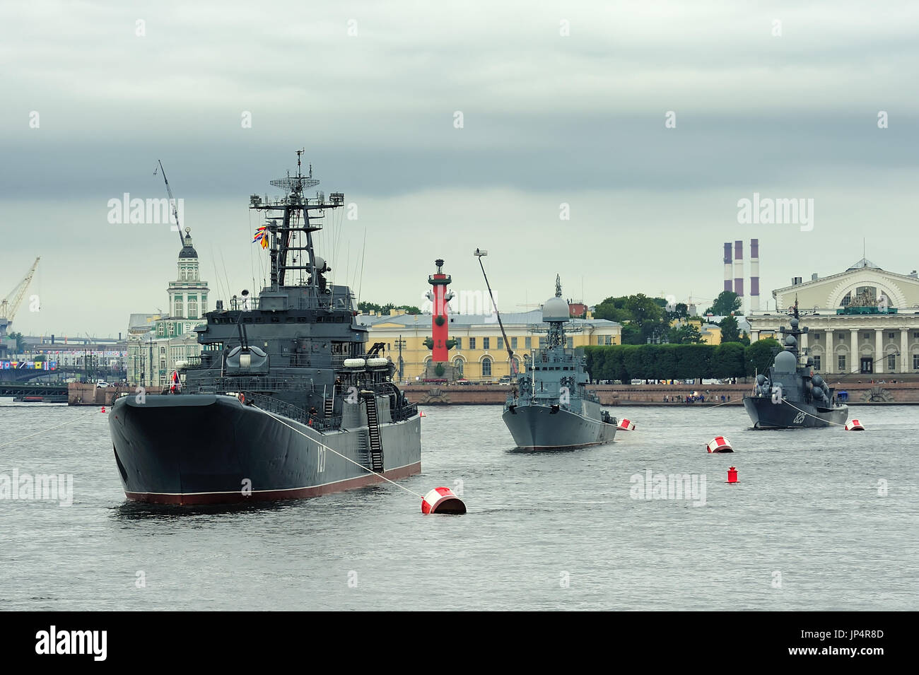 Saint Petersburg, RUSSIA - July 30, 2017: large landing craft Minsk ...
