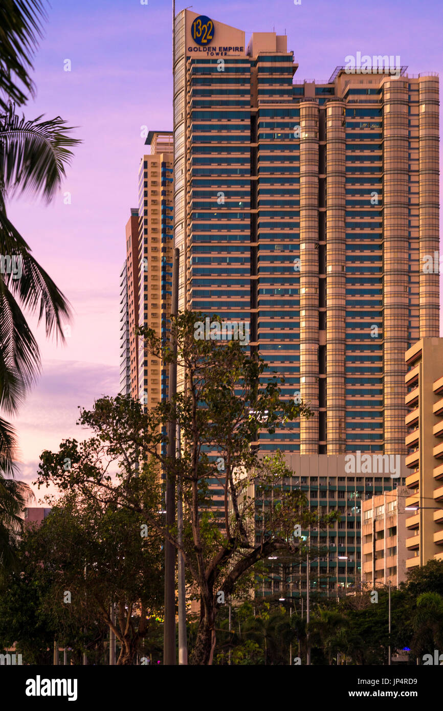 Apartment blocks on Roxas Boulevard, Manila, Philippines Stock Photo ...