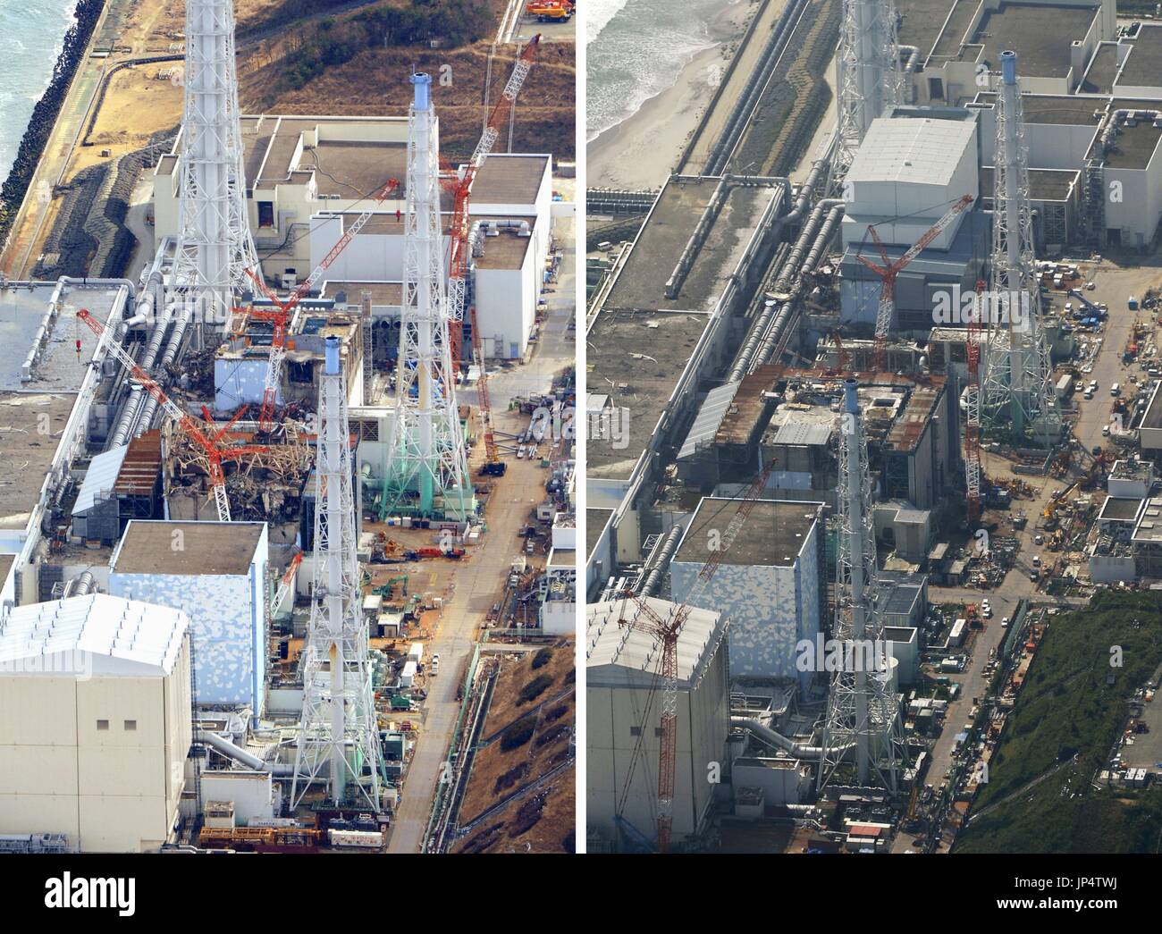 SENDAI, Japan - The Fukushima Daiichi nuclear power plant's Nos. 1 to 4 ...