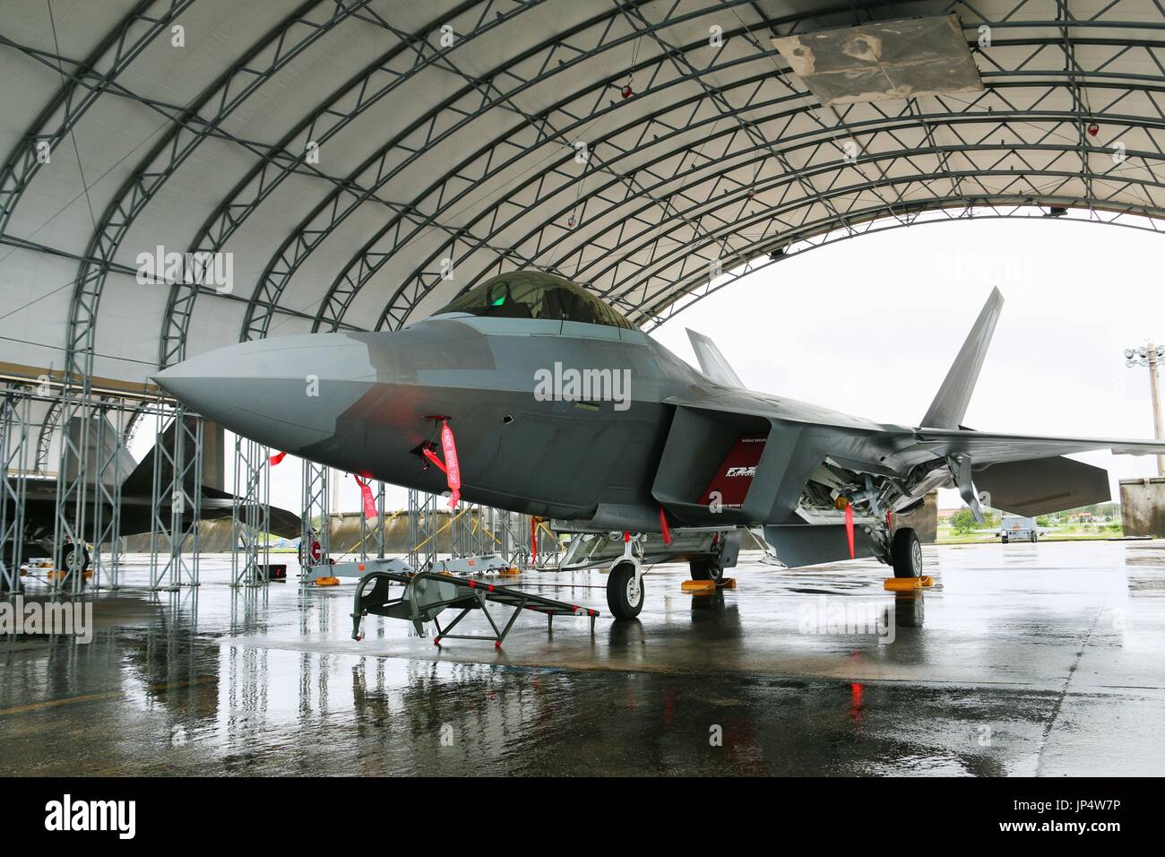 GUAM, United States - A cutting-edge F-22 stealth fighter stands on the ...