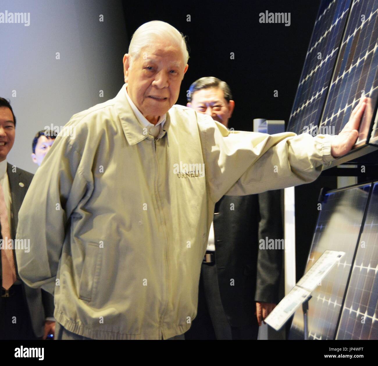 KAWASAKI, Japan - Visiting former Taiwan President Lee Teng-hui touches ...