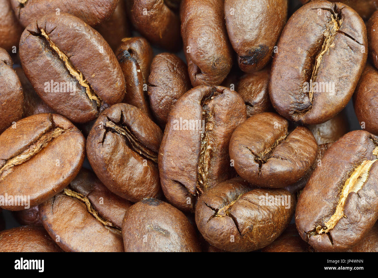 Coffee beans under microscope - extreme close up of coffee beans Stock ...