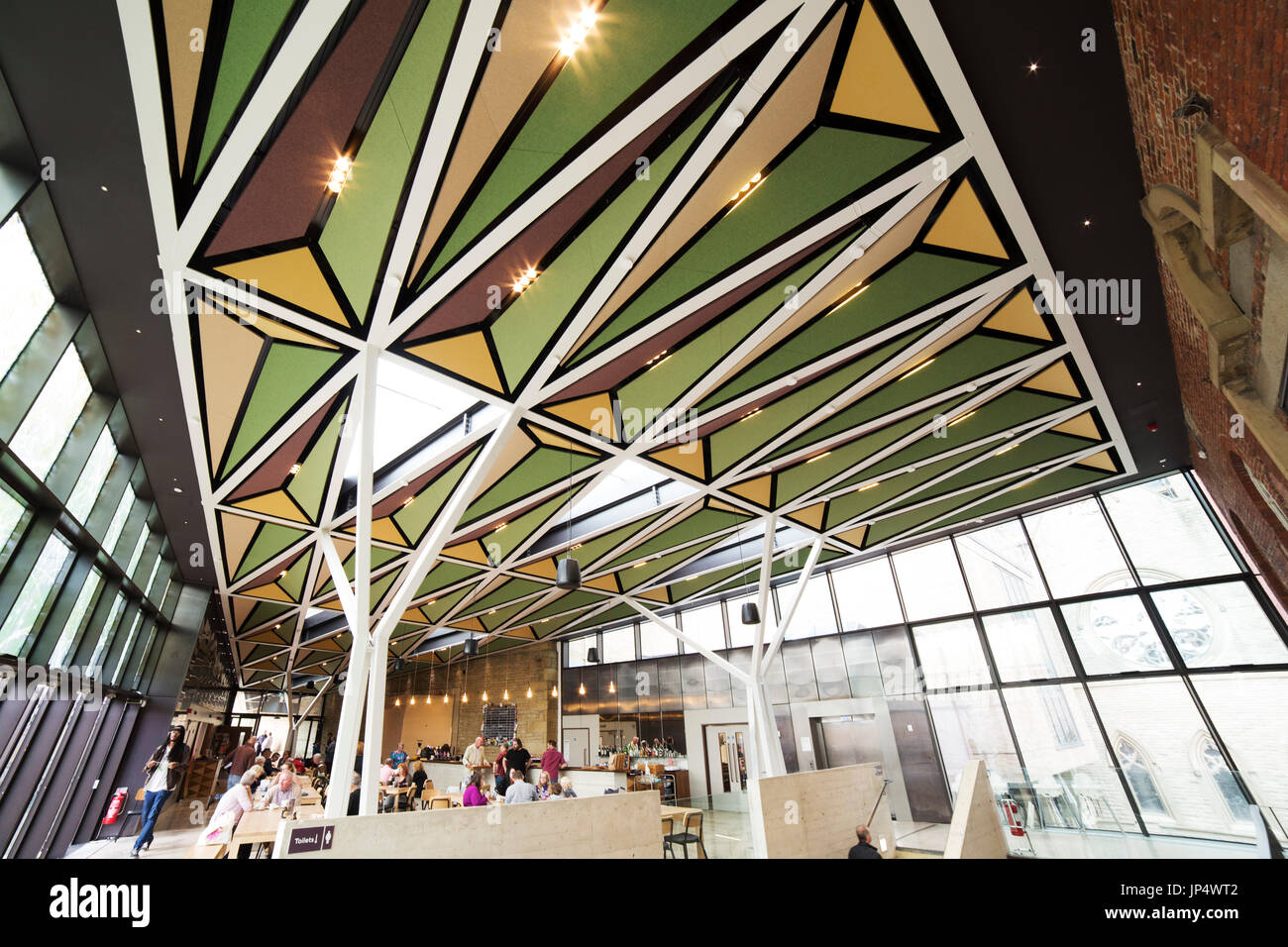 Cafe at the Square Chapel Arts Centre in Halifax, England Stock Photo ...