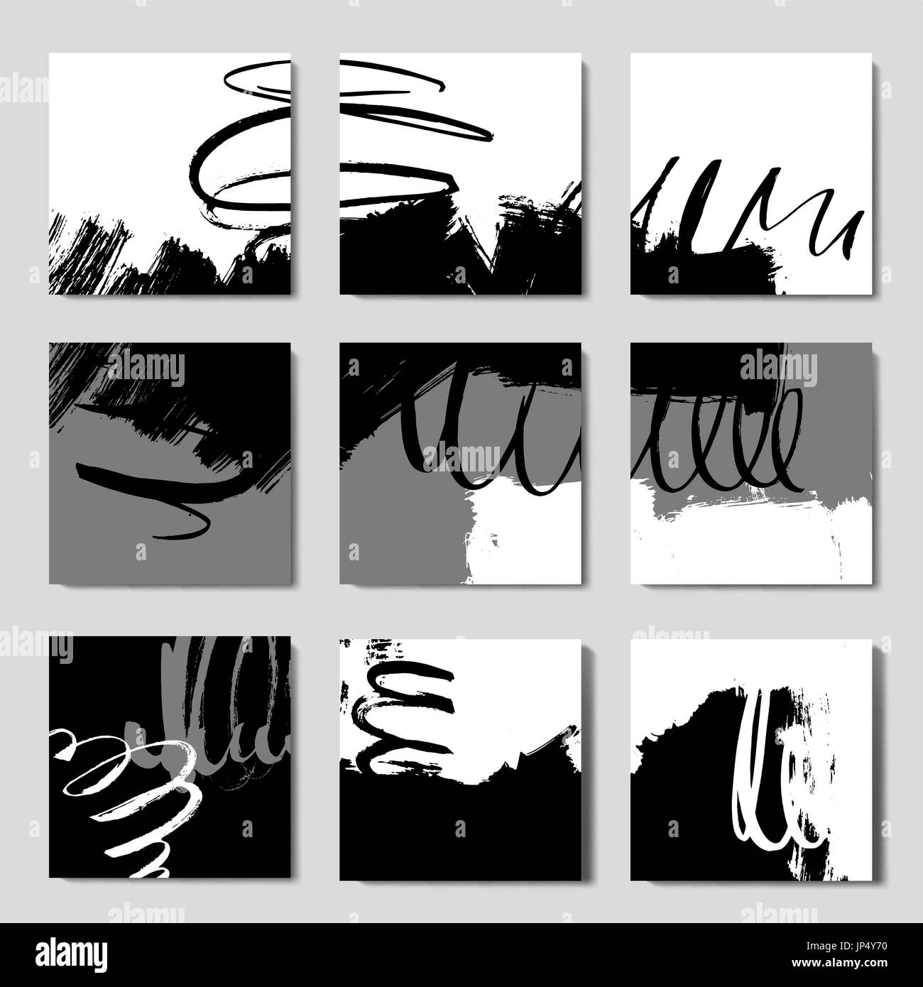 Vector grunge ink brush Black and White Stock Photos & Images - Alamy