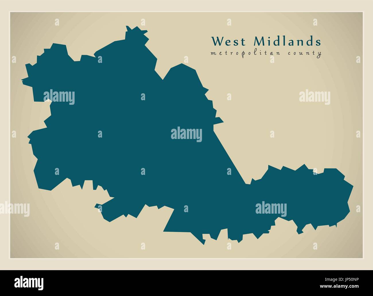 Modern Map - West Midlands metropolitan county England UK Stock Vector ...