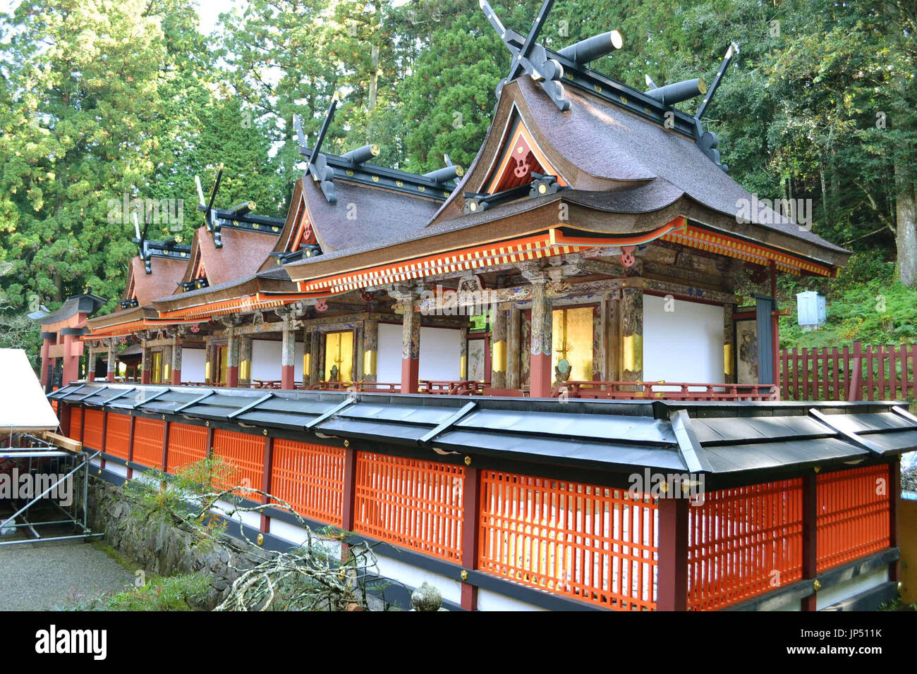 HASHIMOTO, Japan - The repaired main hall of the Niutsuhime Shinto ...
