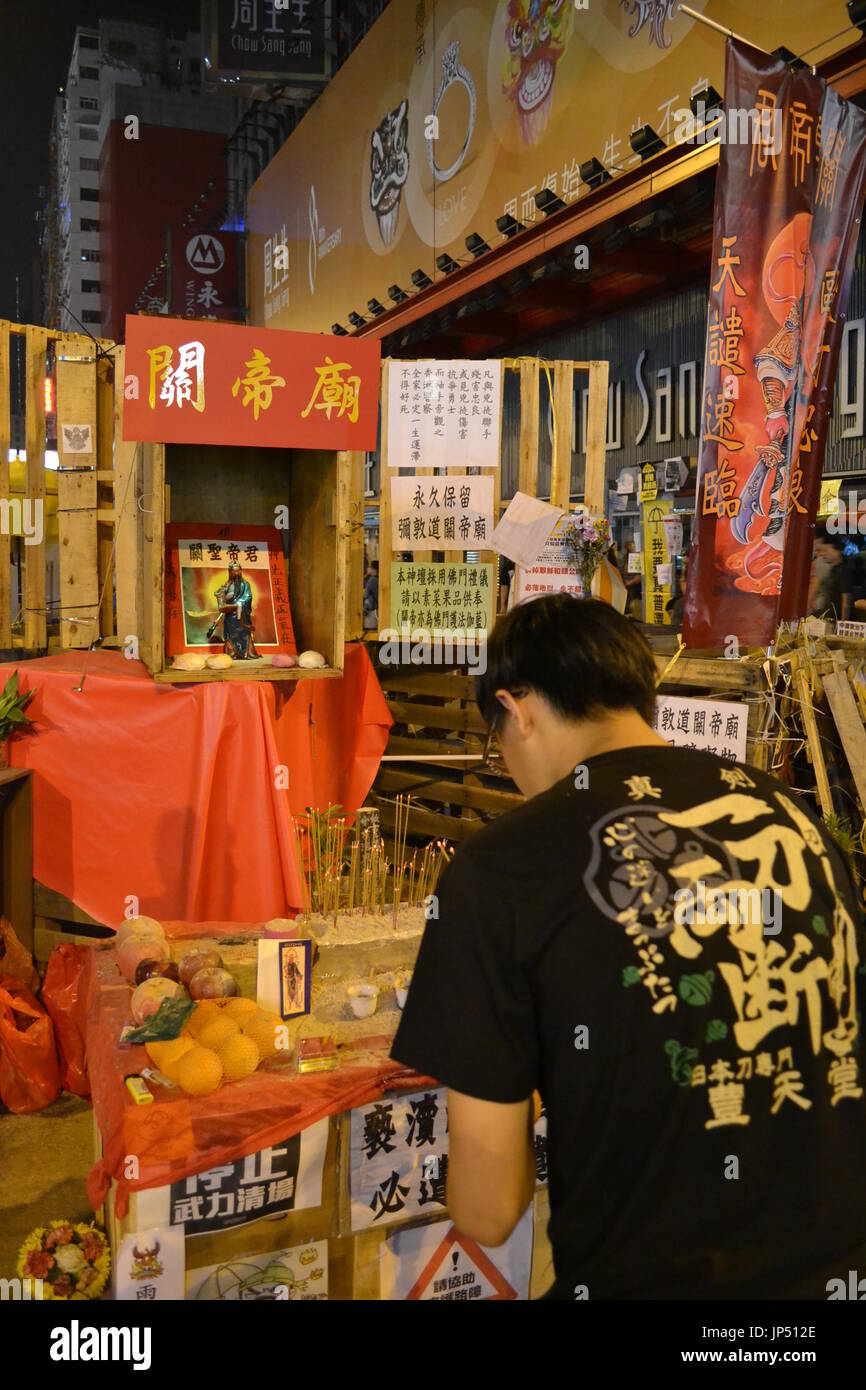 HONG KONG, China - A former gang-member-turned-protester in Mong Kok ...