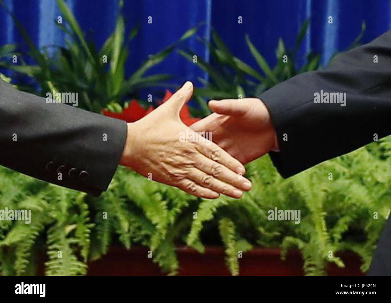 BEIJING, China - This Nov. 10, 2014, photo shows a handshake between ...