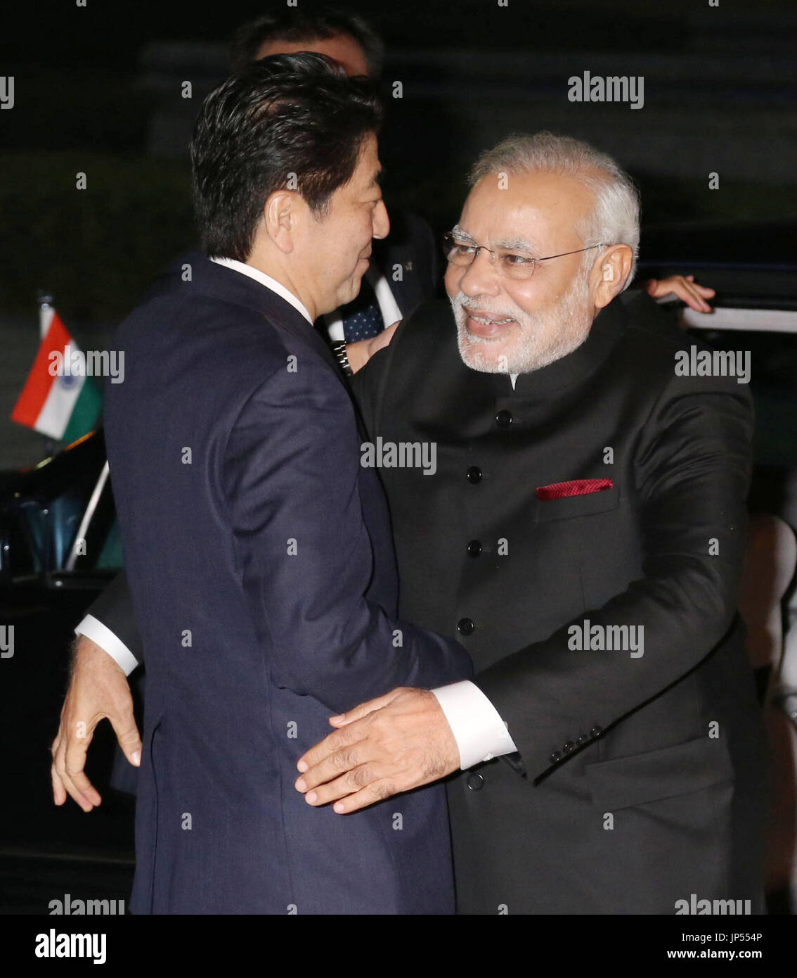 KYOTO, Japan - Japanese Prime Minister Shinzo Abe (L) welcomes Indian ...
