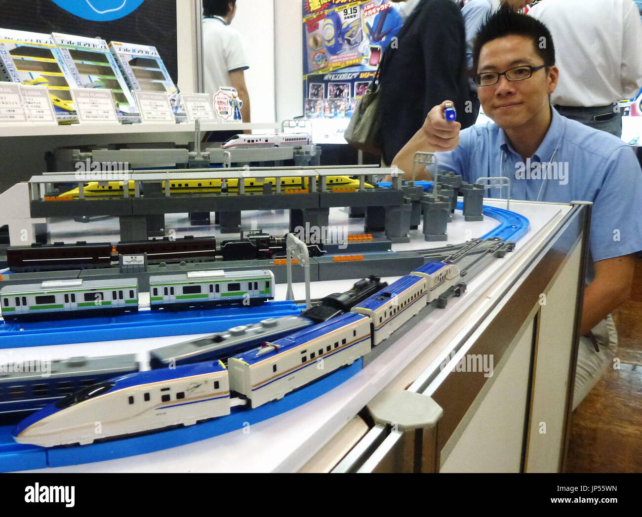 TOKYO, Japan - Tomy Co. unveils a new "Plarail Advance" toy railway ...
