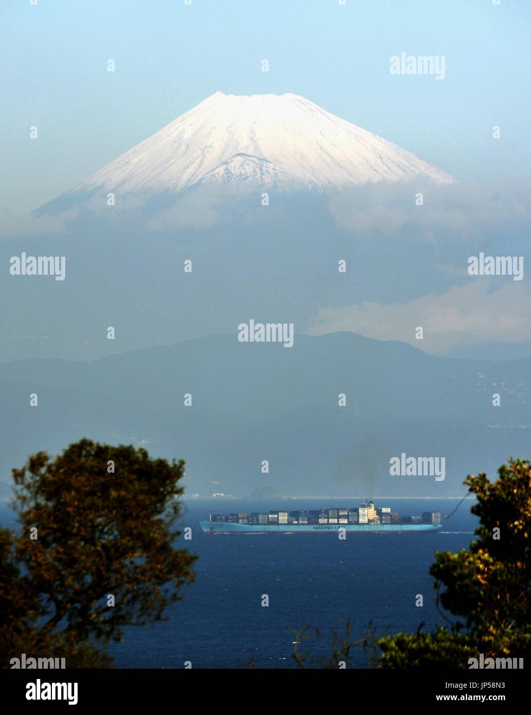 OSHIMA, Japan - Photo taken from Tokyo's Izu Oshima Island shows Mt ...