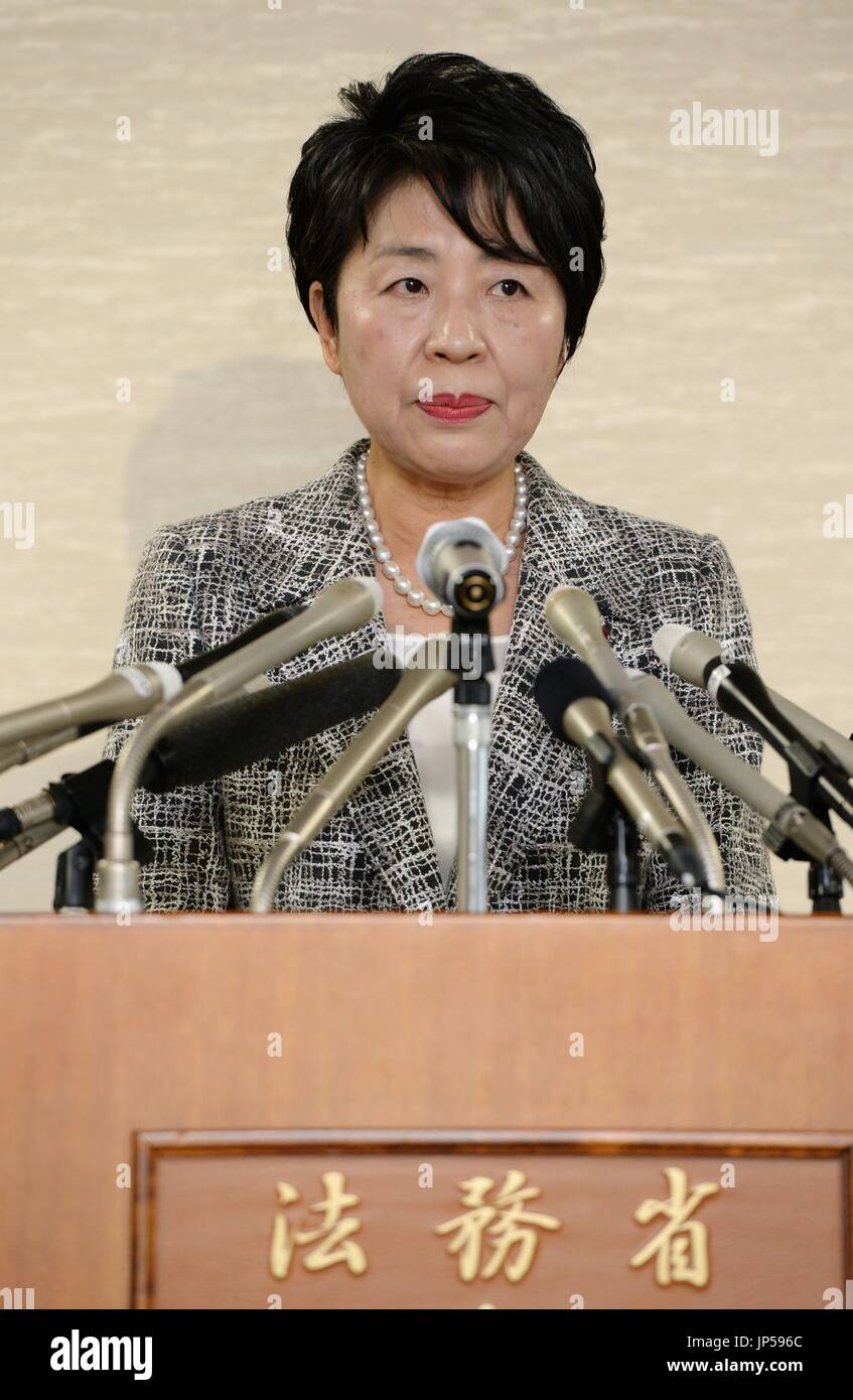 TOKYO, Japan - Japan's new Justice Minister Yoko Kamikawa attends a ...