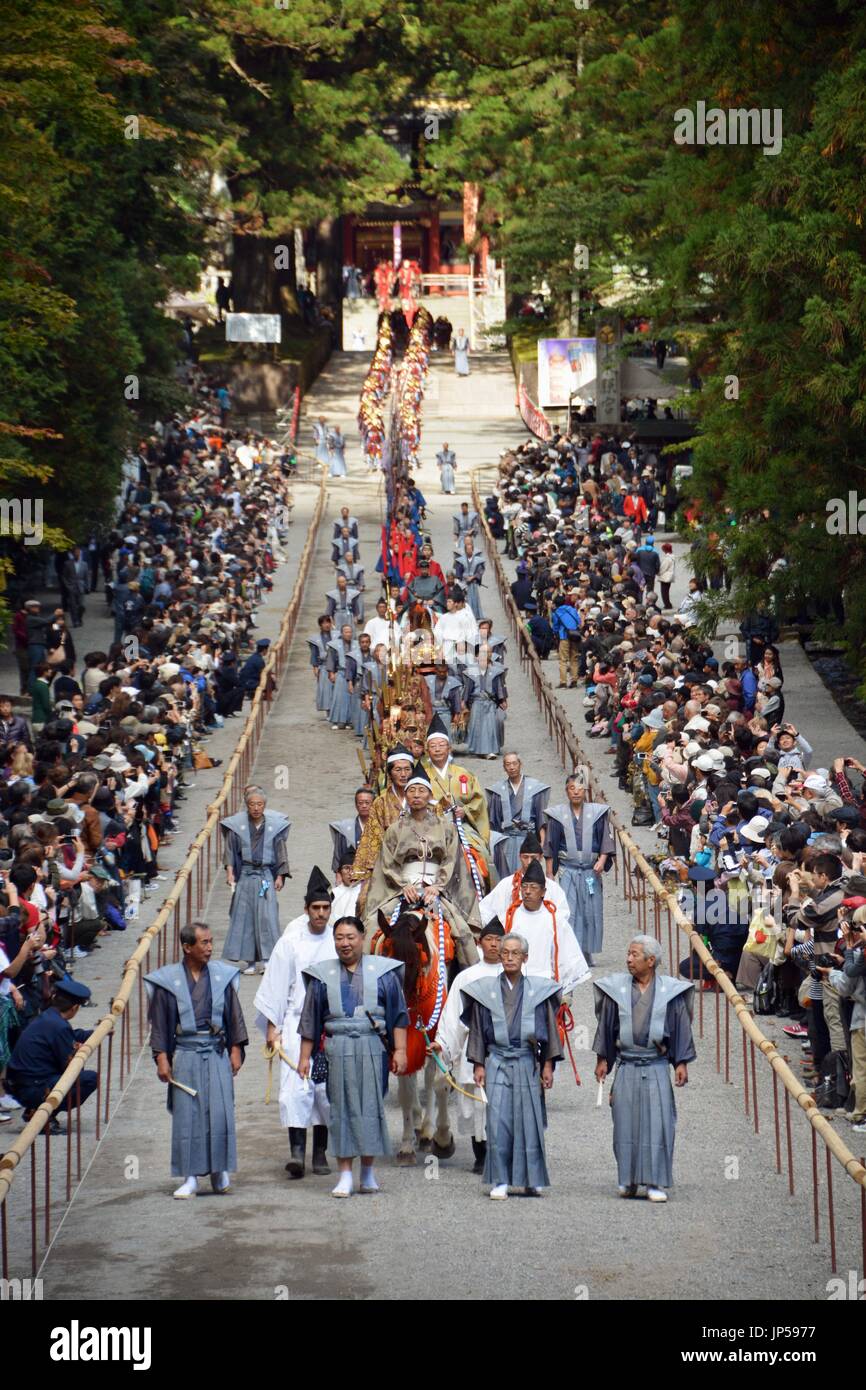 UTSUNOMIYA, Japan - A grand procession of men dressed in samurai ...