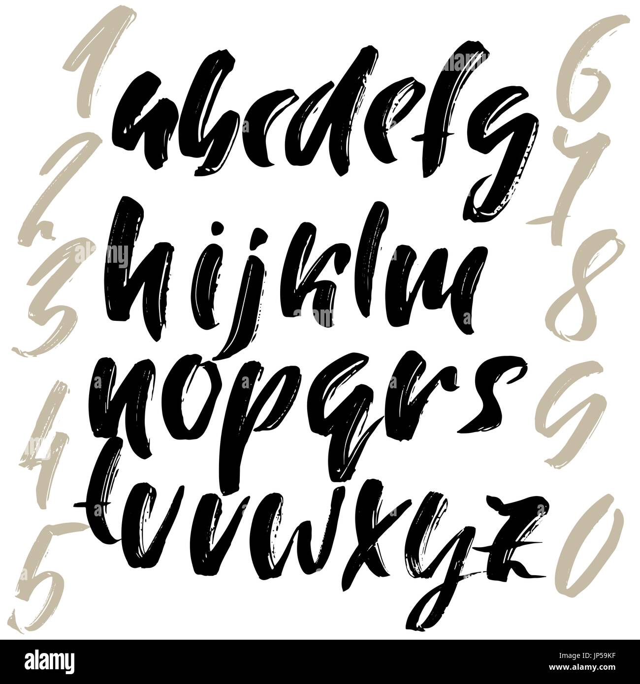 Hand drawn elegant calligraphy font. Modern brush lettering. Grunge ...