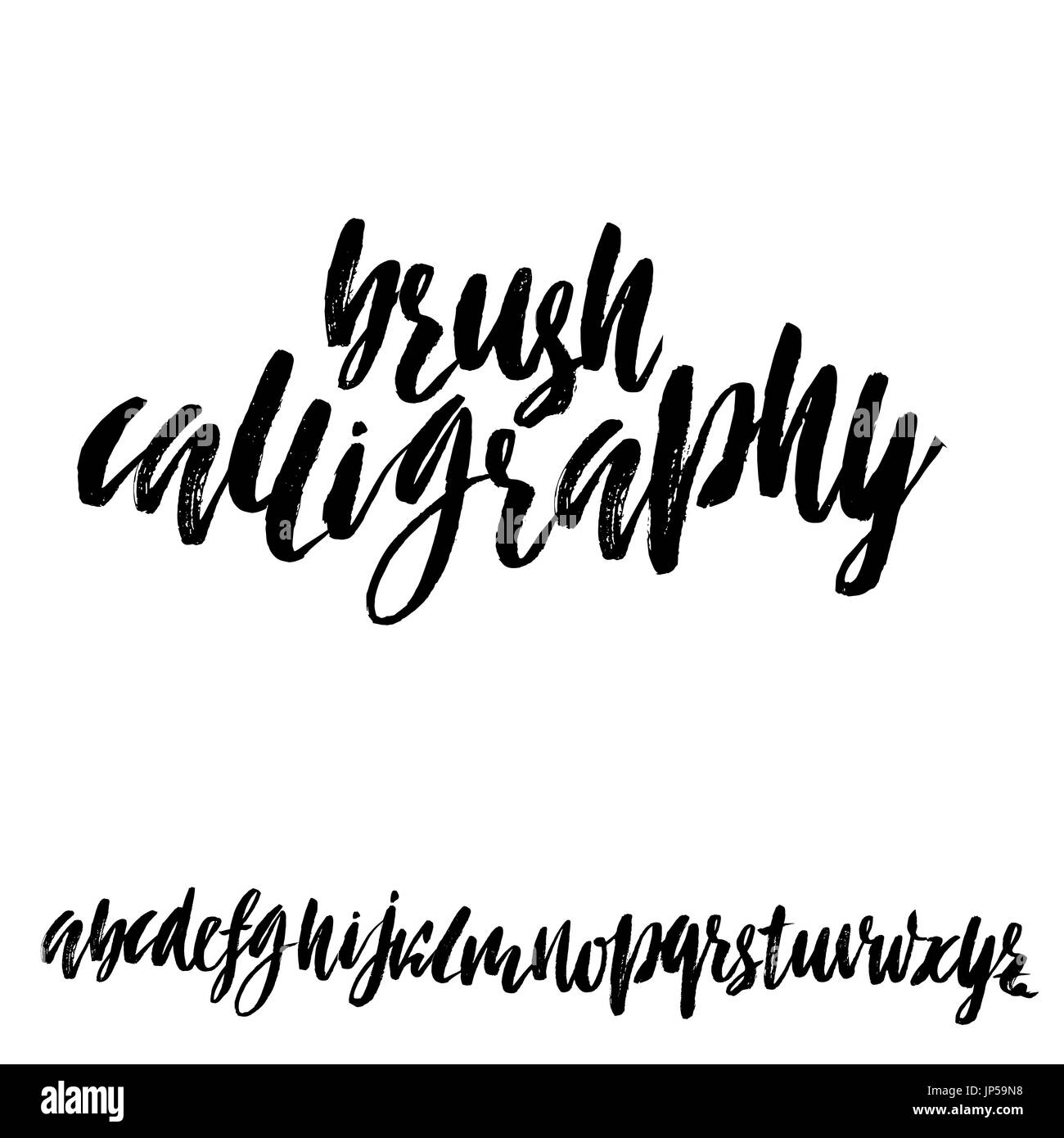 Hand drawn elegant calligraphy font. Modern brush lettering. Grunge ...
