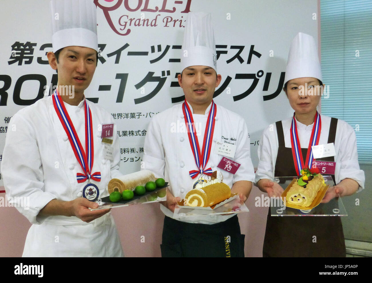 TOKYO, Japan - Prize winners in the "ROLL-1 Grand Prix" contest for ...