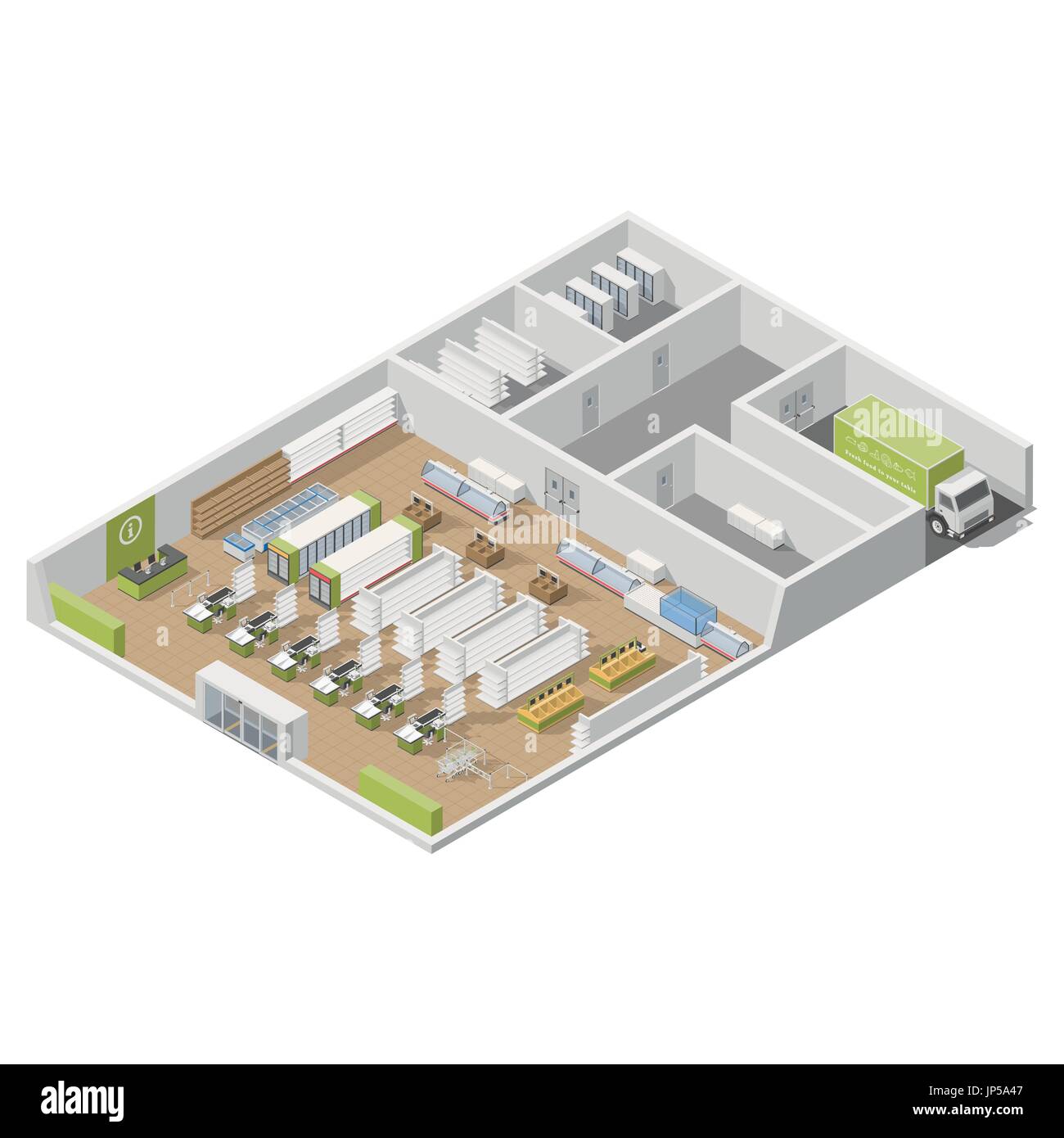 Unloading truck at grocery store hi-res stock photography and images ...