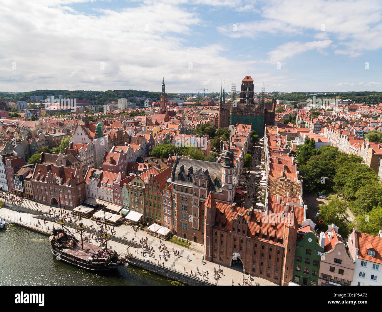 Aerial view of the old town of Gdansk, Poland Stock Photo - Alamy