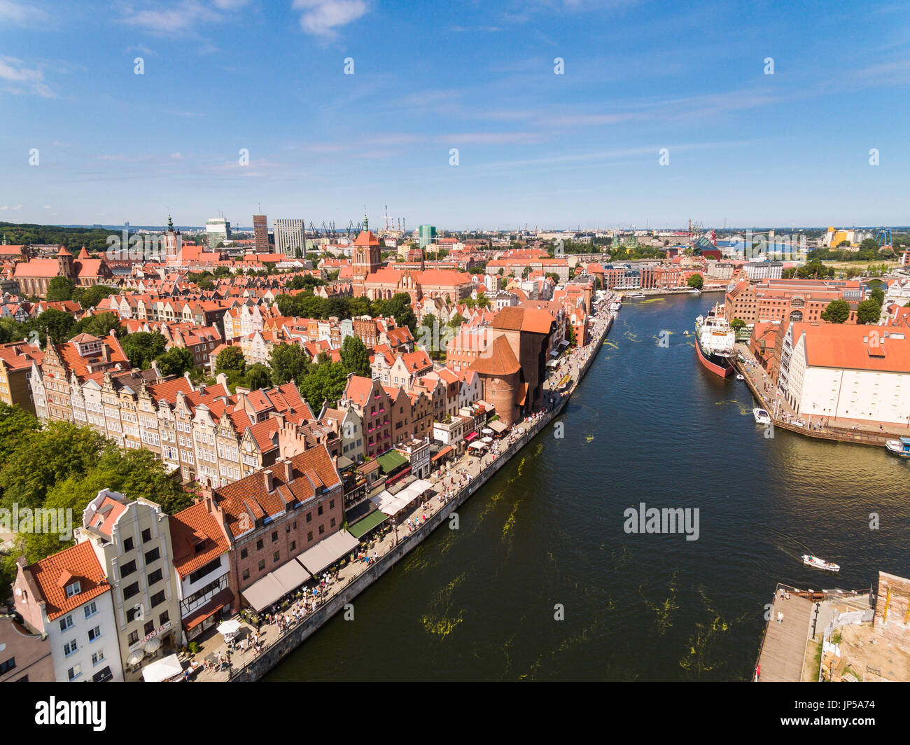 Aerial view of the canals of Gdansk in summertime Stock Photo - Alamy