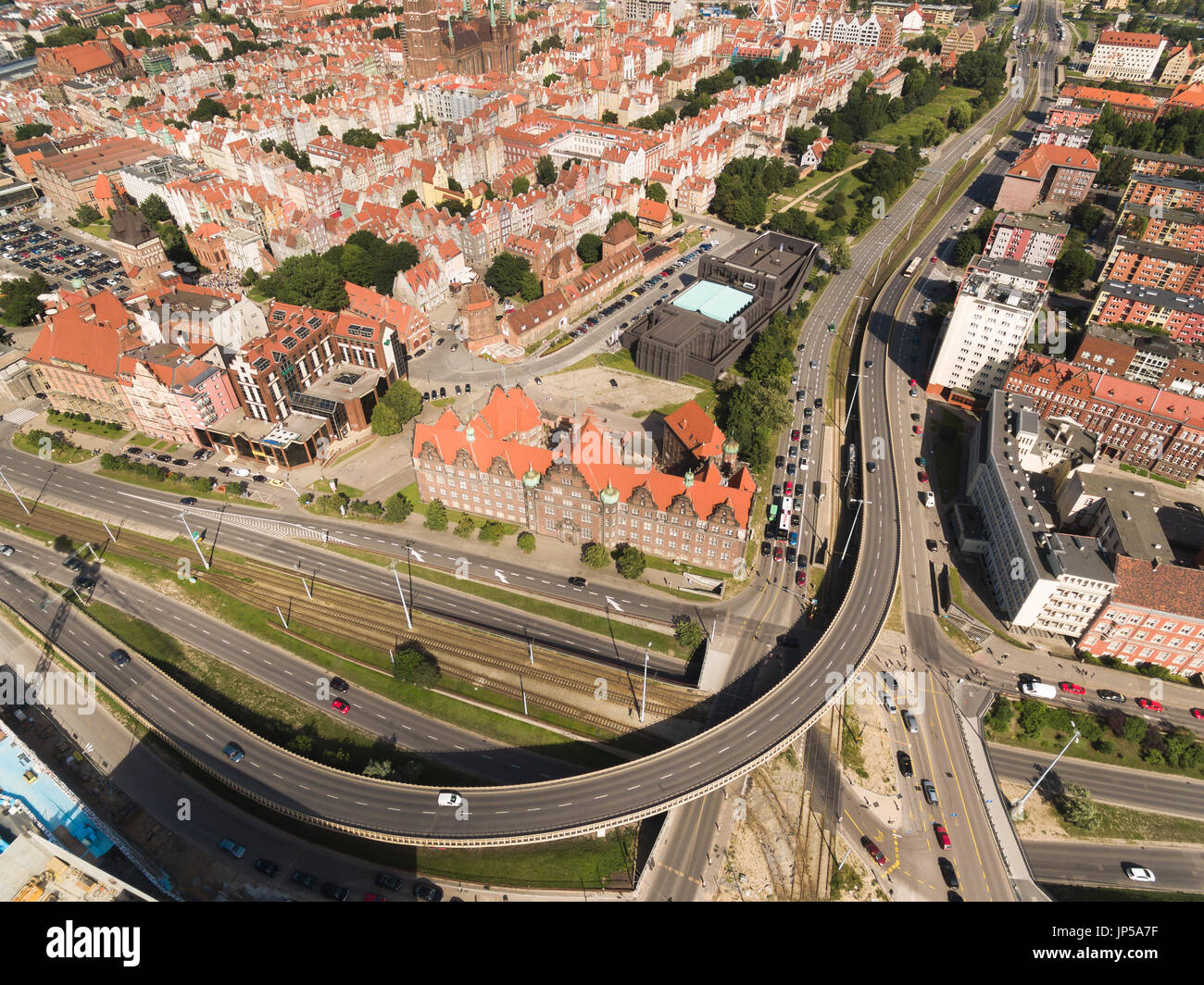Aerial view of the Federal Government Building of Gdansk, Poland Stock ...