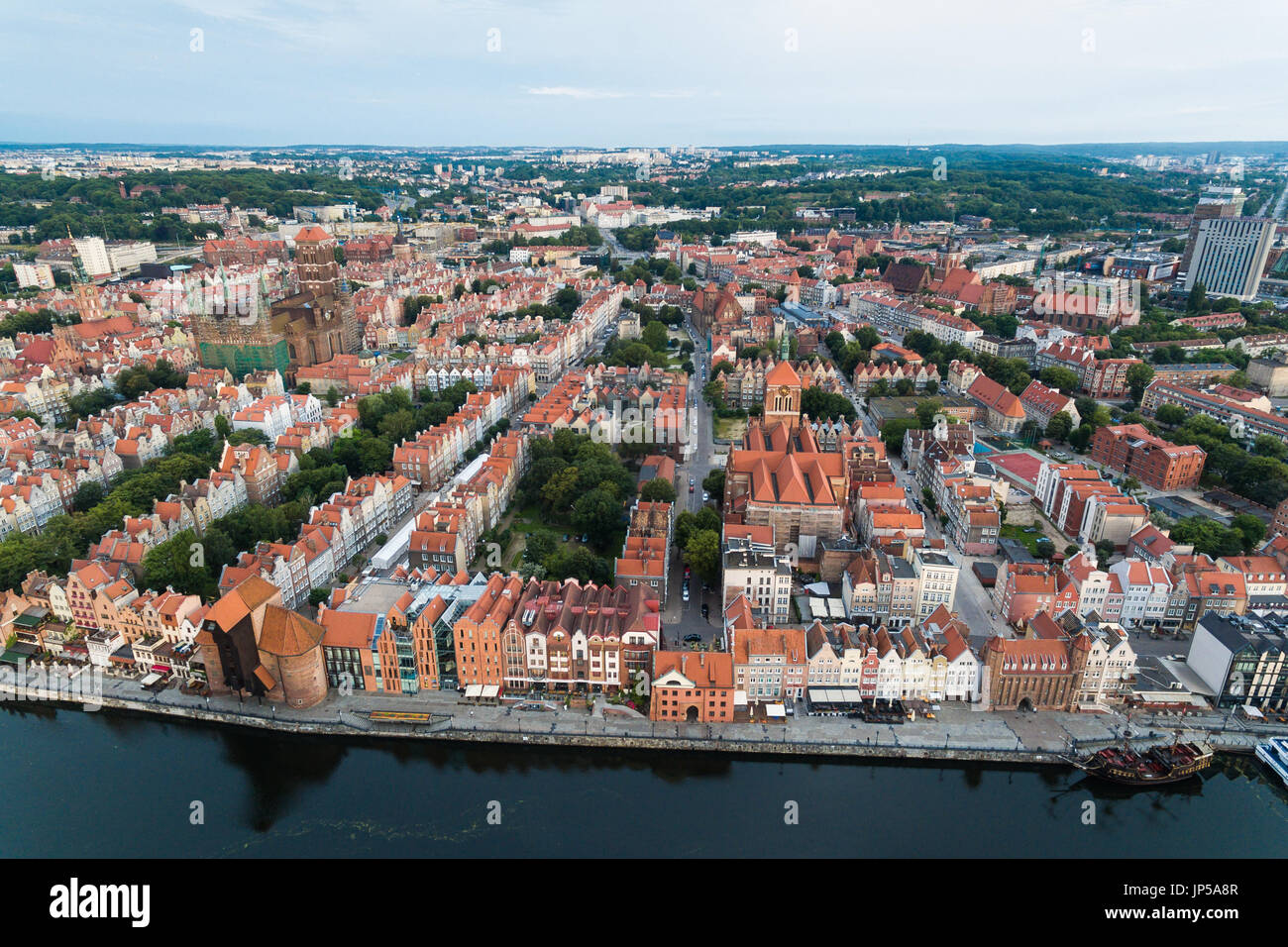 Aerial view of the old town of Gdansk, Poland Stock Photo - Alamy