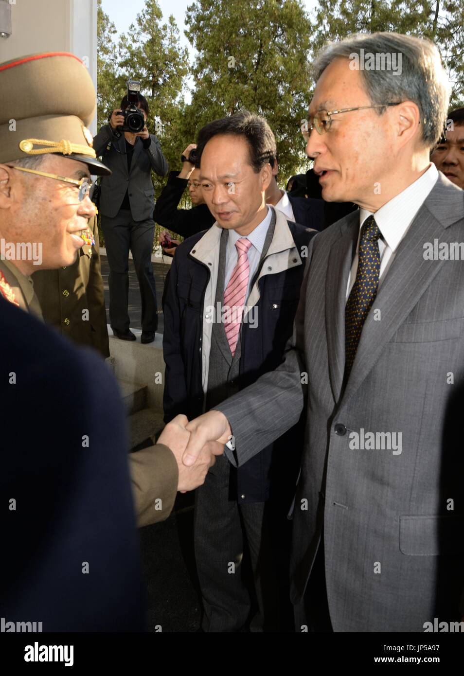 PYONGYANG, North Korea - Junichi Ihara (R), director general of the ...