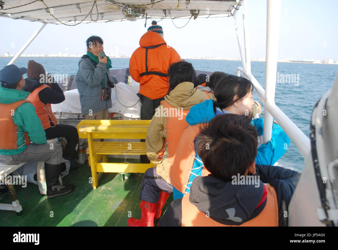 KUSHIRO, Japan - Citizens are aboard a ship conducting an ecological ...