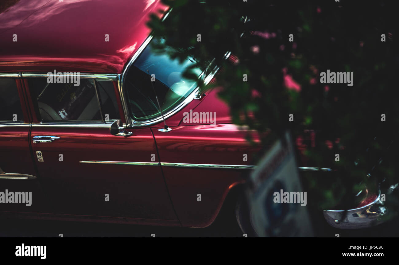 High angle shot of a classic 1950s car Stock Photo - Alamy