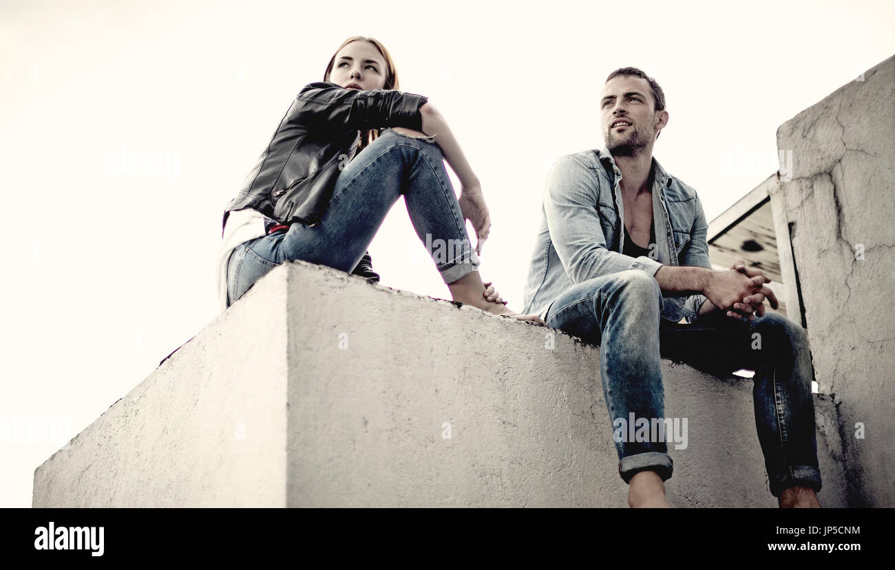 Low angle shot rooftop hi-res stock photography and images - Alamy