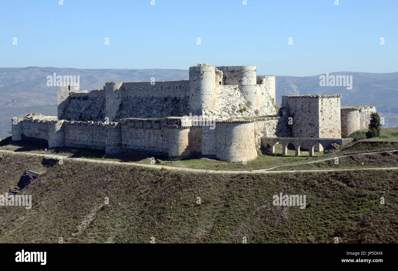 HOMS, Syria - Christian Crusader castle Crac des Chevaliers, a UNESCO ...