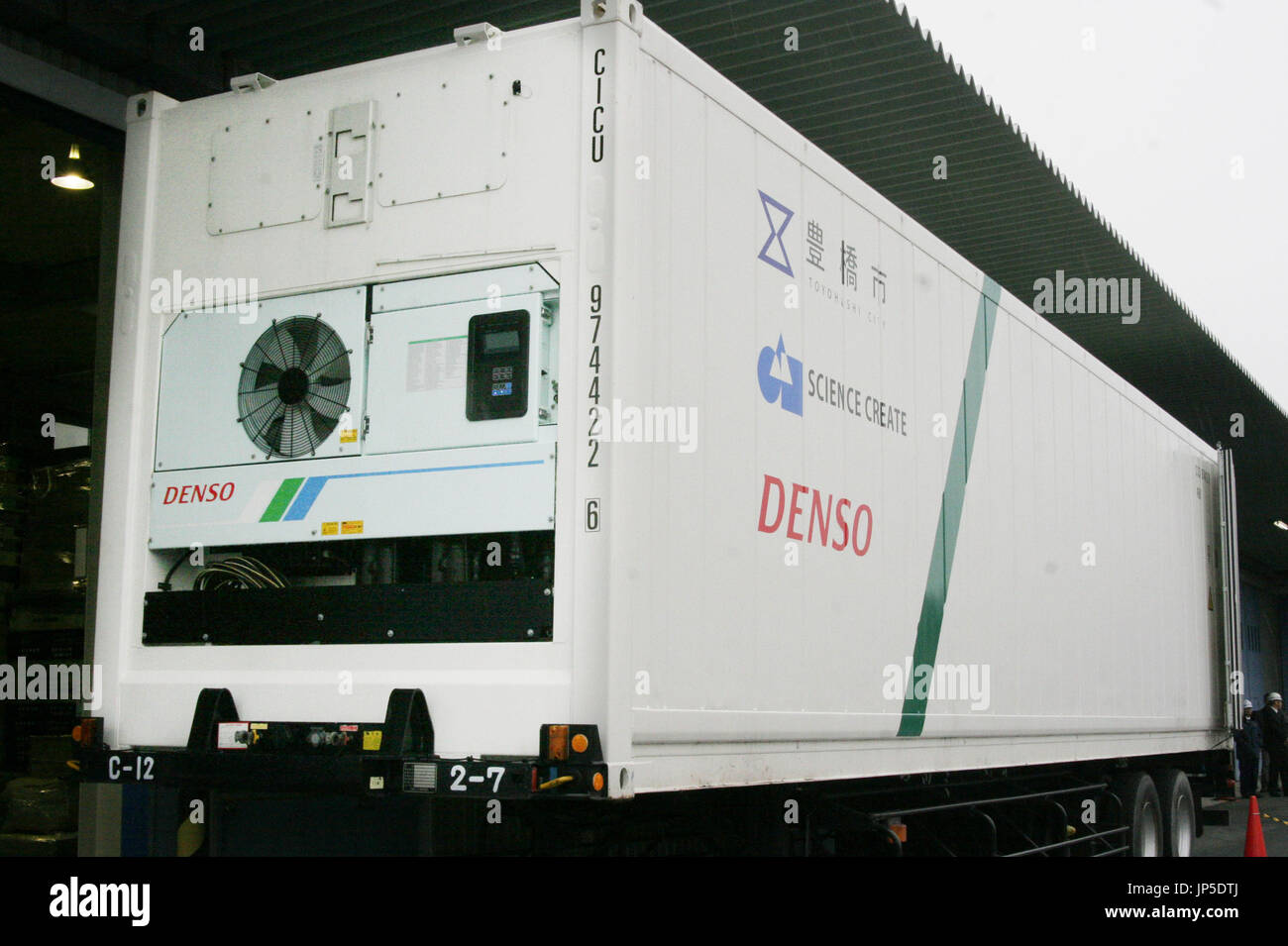 NAGOYA, Japan - Denso Corp. unveils a marine container equipped with a ...