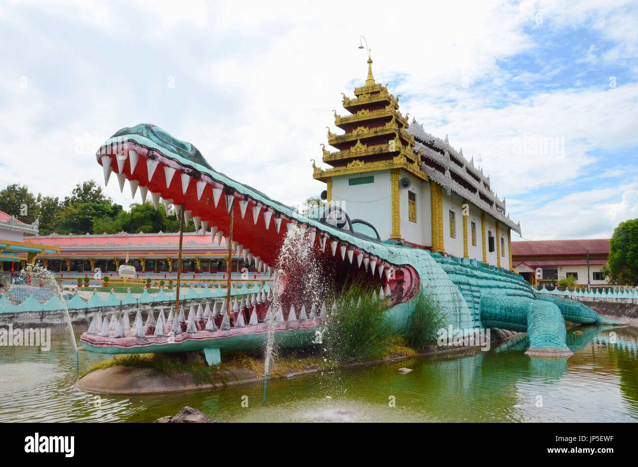 MYAWADDY, Myanmar - A huge alligator statue is seen in this file photo ...