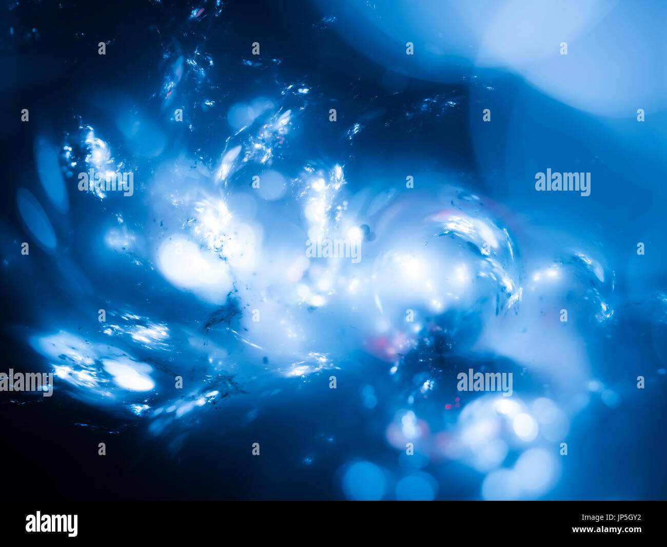 Gravitational lens effect in space, computer generated abstract ...